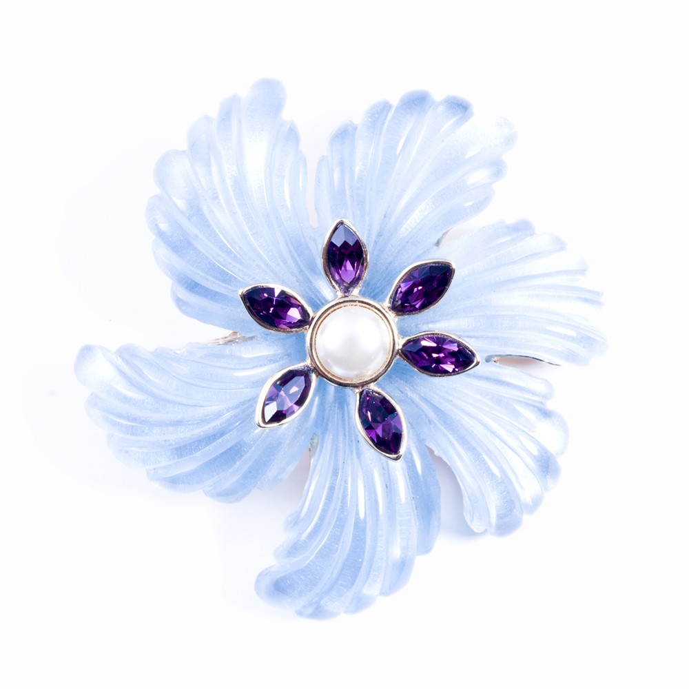 Resin Rhinestone, Crystal, Pearl, Brooch