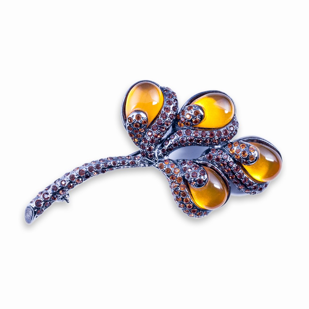 Resin, Crystal Brooch